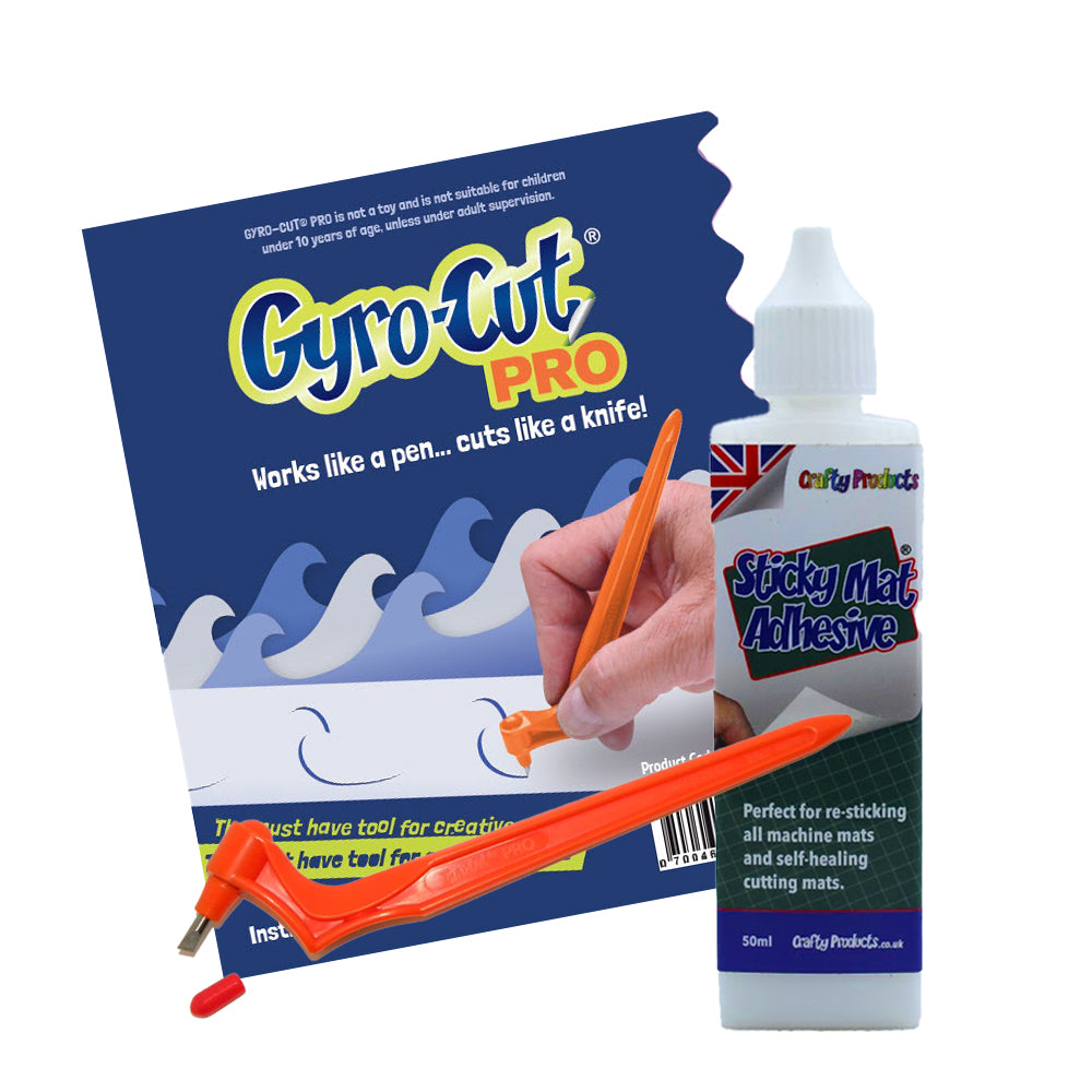 Gyro-Cut® PRO Starter Set - Cutting Tool with Sticky Mat Adhesive ...